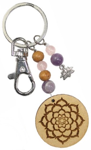 Keychain - Wooden Lotus Flower - Awakening Lotus